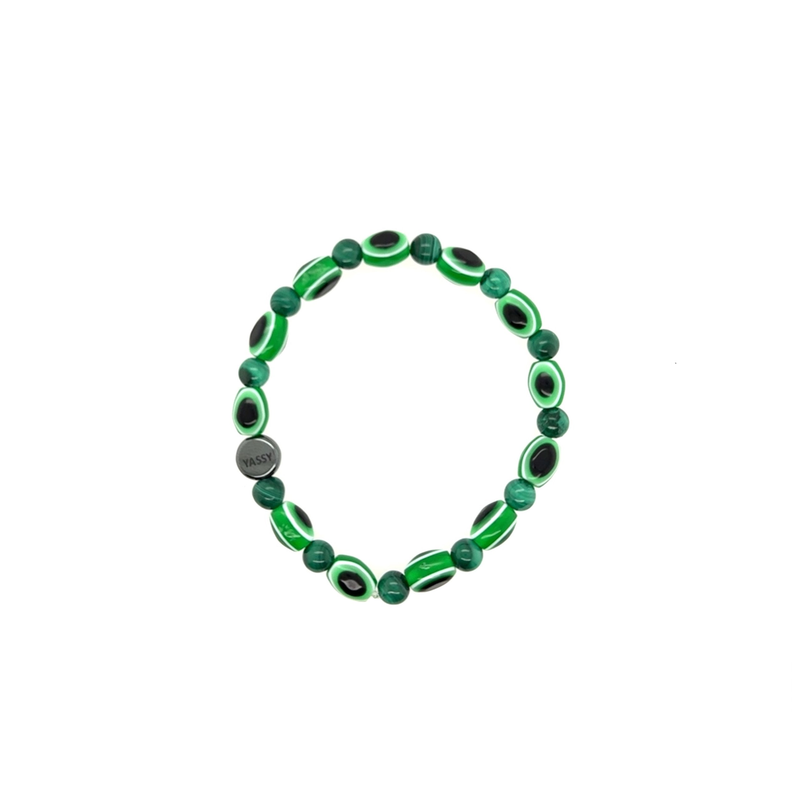 Emerald Malachite Evil Eye Bracelet – Yassy